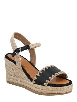 Mia Becky Ankle Strap Espadrille Wedge Sandals - Natural/ Black