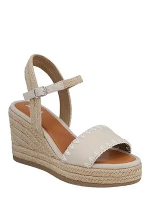Mia Becky Ankle Strap Espadrille Wedge Sandals - Natural/ Ecru