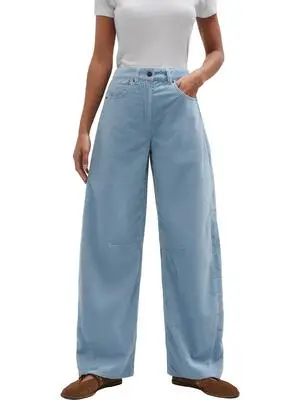 ME+EM Washed Cord Extreme Seam Pant - Chambray Blue