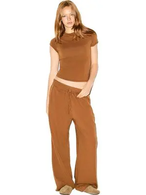 SKIMS SKIMS Cotton Jersey Wide Leg Pant Chai
