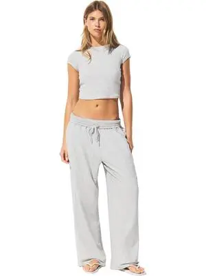 SKIMS SKIMS Cotton Jersey Wide Leg Pant Light Heather Grey