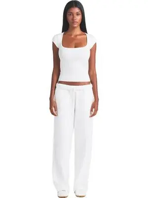 SKIMS Cotton Jersey Scoop Neck T-shirt - Marble