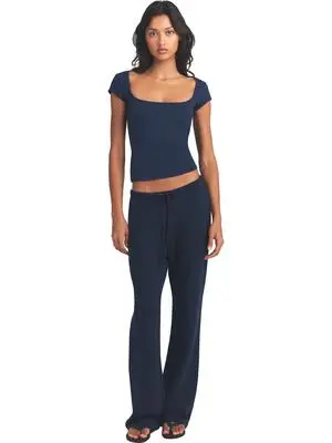 SKIMS Cotton Jersey Scoop Neck T-shirt - Navy