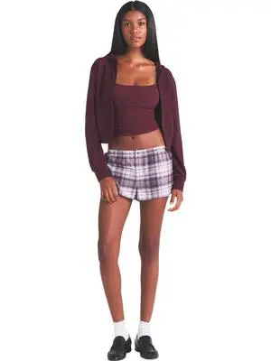 SKIMS Cotton Jersey Zip Up Hoodie - Currant