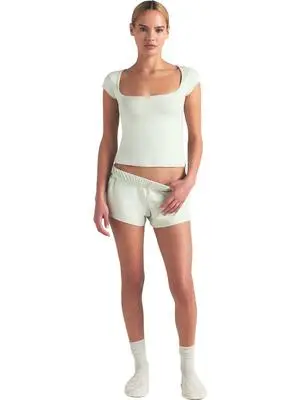SKIMS Cotton Jersey Loose Short Spearmint
