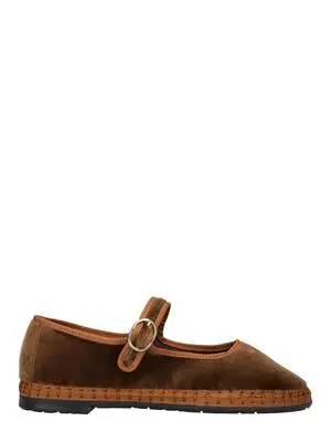 FLABELUS Velvet Yoki Mary Janes Brown