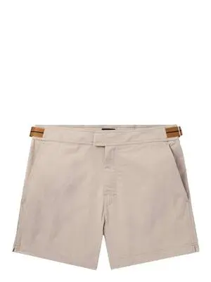 Zegna Rio Straight-Leg Mid-Length Swim Shorts Beige