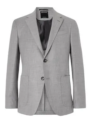 Zegna Riviera Slim-fit Wool, Silk And Linen-blend Suit Jacket - Gray