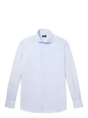 Zegna Oasi Striped Linen Shirt - Blue