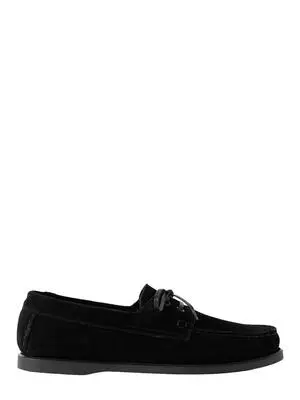 SAMAN AMEL City Moc Suede Boat Shoes - Black