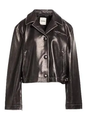 Sandro Lambskin Jacket - Black