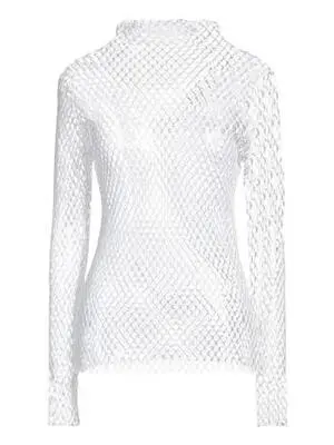MSGM Knitted Turtleneck Top White