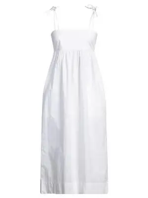 GANNI Midi Dress Organic Cotton - White