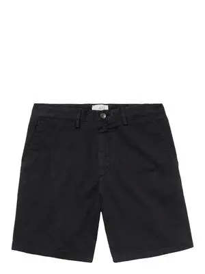 Mr P. Straight-leg Garment-dyed Cotton-blend Twill Bermuda Shorts - Black