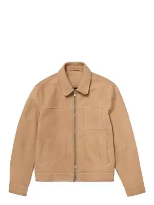 Mr P. Panelled Leather-trimmed Suede Jacket - Neutrals