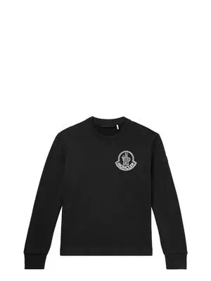 Moncler Logo-print Cotton-jersey Sweatshirt - Black