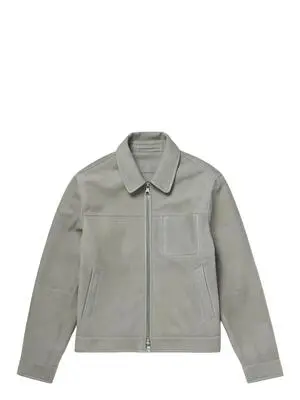 MR P. Mr P. Panelled Leather-Trimmed Suede Jacket