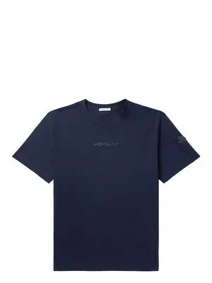 Moncler Moncler - Logo-Appliquéd Cotton-Jersey T-Shirt - Men - Blue - XL Blue