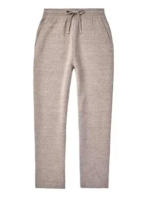Loro Piana Tapered Linen And Cashmere-blend Sweatpants - Neutrals
