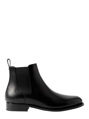 Loro Piana Rory Walk Leather Chelsea Boots - Black