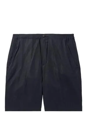 Loro Piana Straight-leg Linen Shorts - Blue