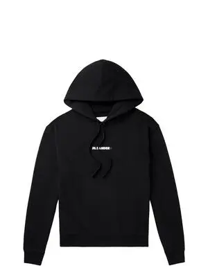 JIL SANDER Logo-print Cotton-jersey Hoodie - Black