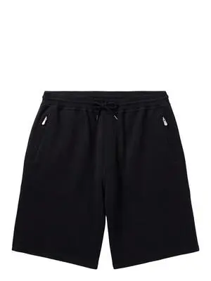 Brunello Cucinelli Straight-leg Cotton-blend Jersey Drawstring Shorts - Black