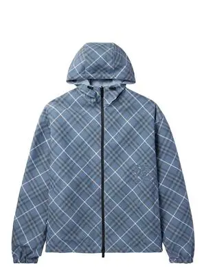 Burberry Oversized Reversible Hooded Jacket - Blue