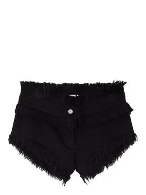 FERRAGAMO Frayed Denim Shorts - Black