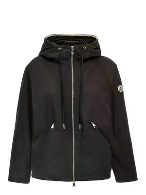 Moncler Cassiopea Drawstring Hooded Coat Black