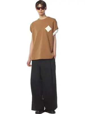 Mcm Logo Patch Bouclé T-shirt Cognac