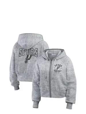 WEAR BY ERIN ANDREWS San Antonio Spurs Speckled Radiator Full-zip Hoodie - Heather Gray