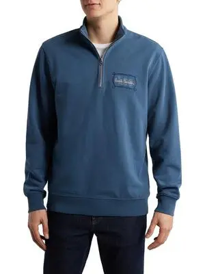 PAUL SMITH + LEE Paul Smith London Half-zip Sweatshirt - Inky Blue