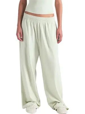 SKIMS SKIMS Cotton Blend Jersey Wide Leg Pants Spearmint