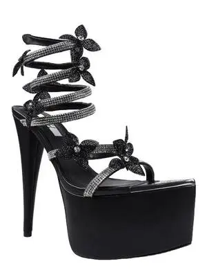 ZIGI Zinnia Embellished Platform Sandals - Black Suede