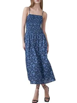 English Factory Floral Maxi Dress - Navy Multi
