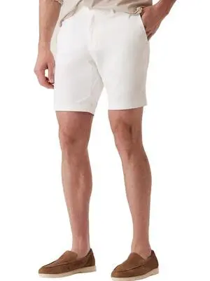 DEKE Oasis Luxeflex Twill Bermuda Shorts White