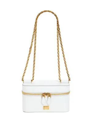 Dolce & Gabbana Sicily Leather Vanity Case Crossbody Bag - Bianco Ottico