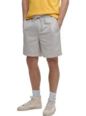 Barbour Relaxed Fit Linen & Cotton Drawstring Shorts - Mist