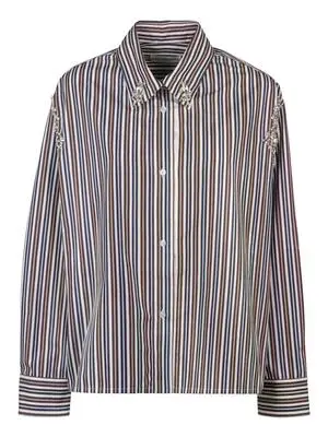 DES_PHEMMES Striped Shirt - Brown