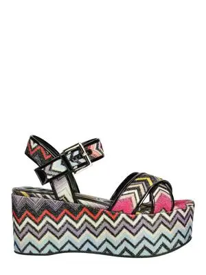 Missoni 85mm Zigzag-patterned Platform Sandals - Black