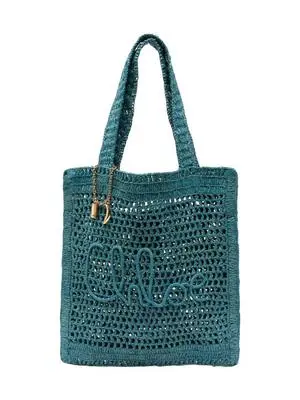 Chloé Raffia Tote - Blue