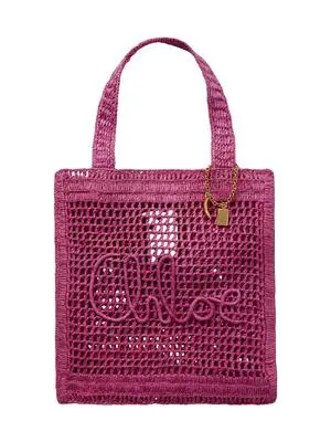 Chloé Chloé Raffia Tote Pink
