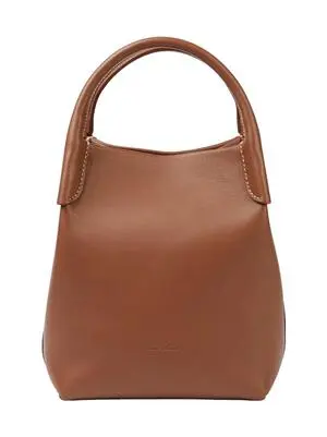 Loro Piana Bale Small Leather Tote Bag Brown