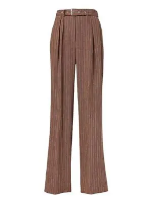 Dries Van Noten Linen-blend Wide-leg Pants - Brown
