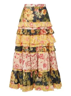 Valentino Garavani Patchwork Cotton Muslin Maxi Skirt - Multicoloured