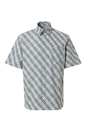 Burberry Check Cotton Shirt - Blue