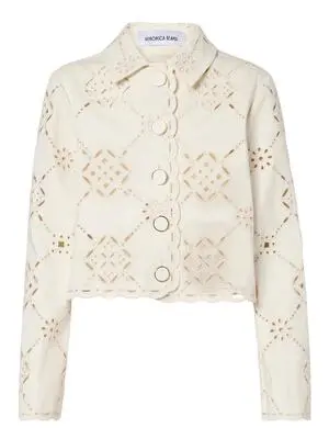 Veronica Beard Adelaide Laser-cut Jacket - White