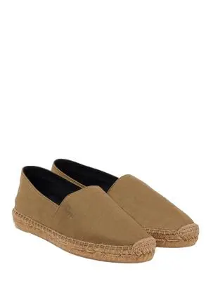 Saint Laurent Cassandre Cotton Espadrilles - Brown