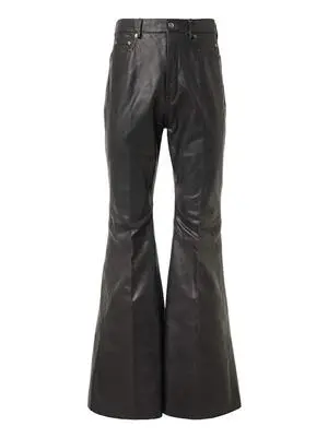 Rick Owens Bolan Leather Flared Trousers - Black